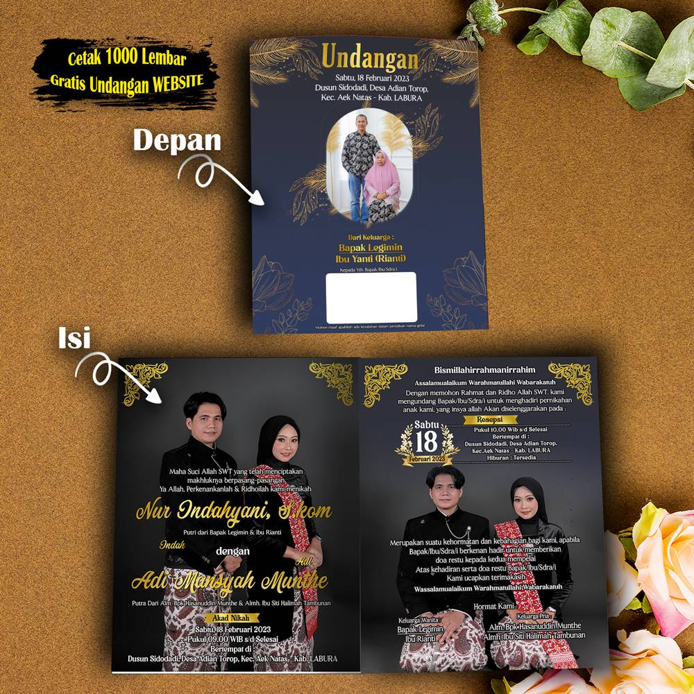 Jual Undangan Pernikahan Lipat Dua Undangan Rustik free Fhoto Desain ...