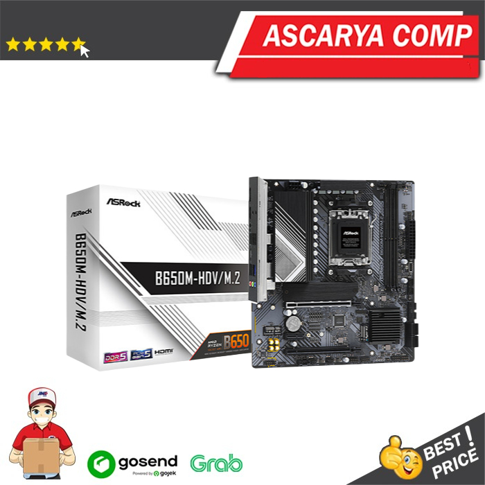 Jual ASROCK B650M-HDV/M.2 (AM5, AMD B650, DDR5, USB3.2 Type-C, SATA3) | Shopee Indonesia
