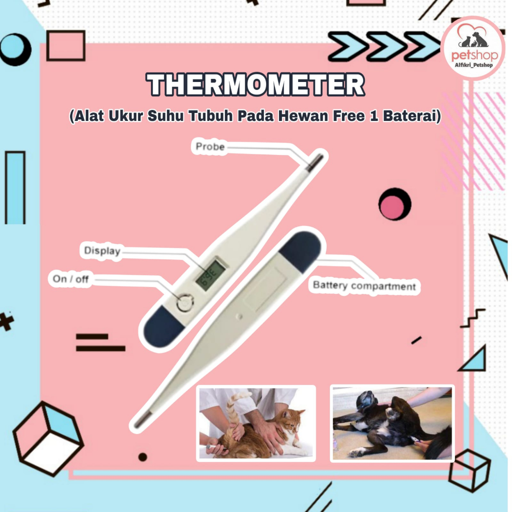 Jual [Free + 1 Battry]Thermometer digital untuk mengukur suhu kucing ...