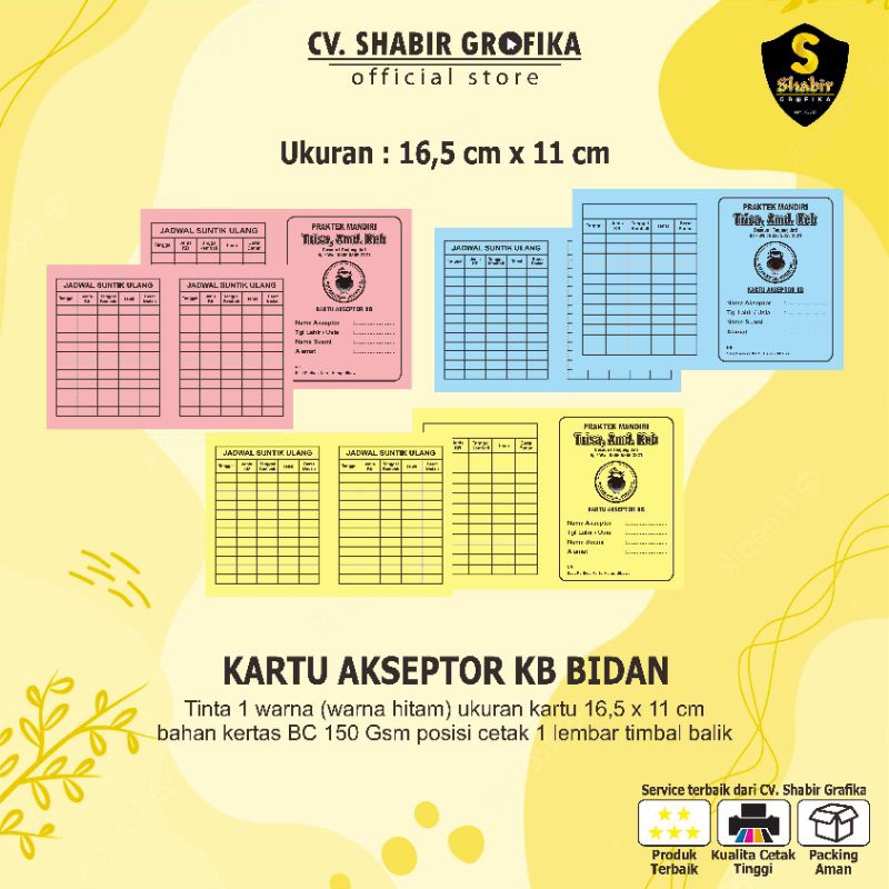 Jual KARTU AKSEPTOR KB BIDAN, KLINIK, RUMAH SAKIT | Shopee Indonesia