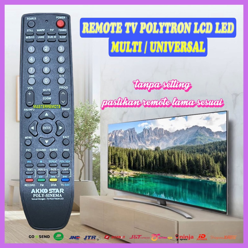 Jual REMOT REMOTE TV POLYTRON LCD LED POLY-CINEMA MULTI AKKO | Shopee ...