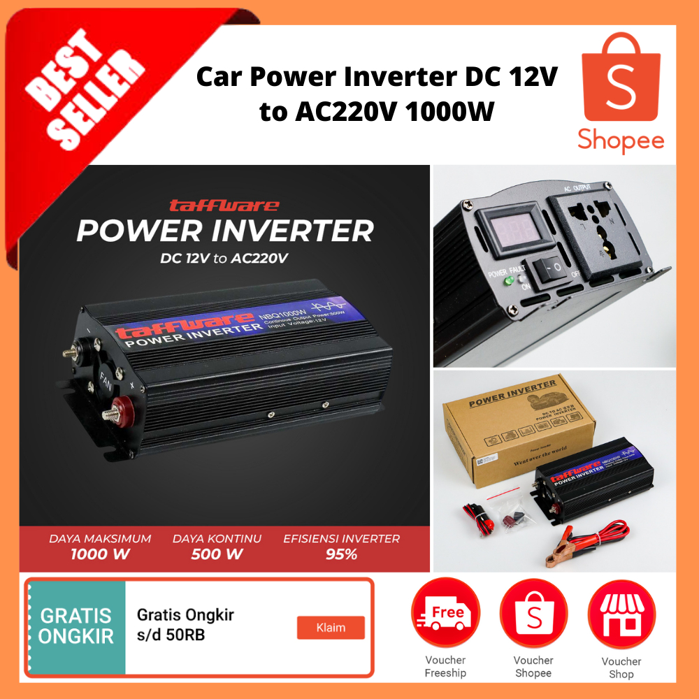 Jual Car Power Inverter DC 12V to AC220V 1000W / Inverter Daya Mobil ...