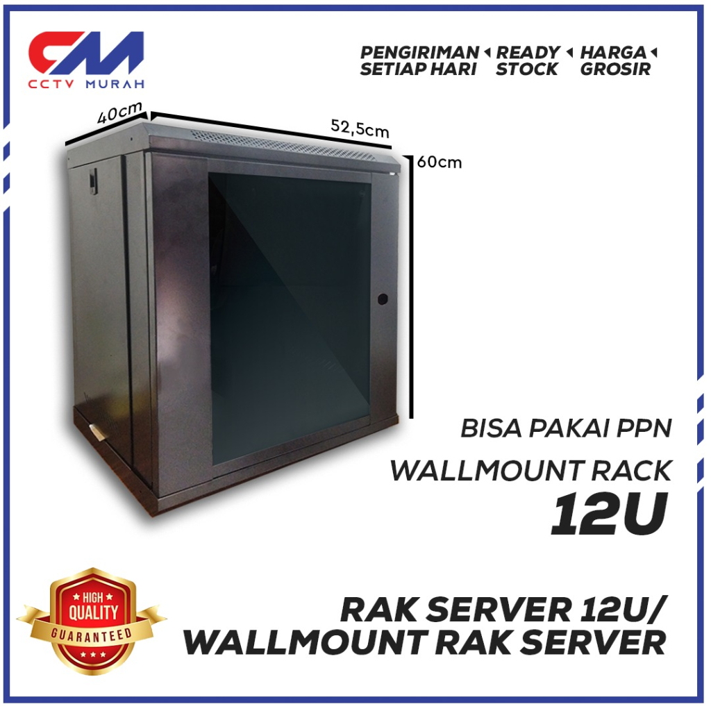 Jual Wallmount Rack Server 12U/Rak Server Ukuran 12U Single Glass Door | Shopee Indonesia