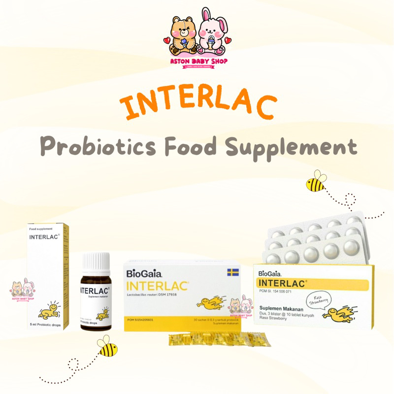 Jual Interlac Drop 5ml /Interlac Sachet Serbuk/Interlac Tablet Kunyah ...