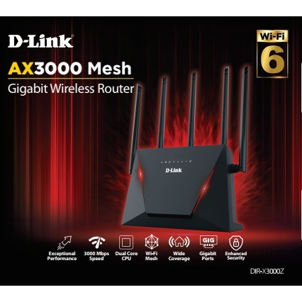 Jual D-Link DIR-X3000Z AX3000 Dual Band Gigabit Wi-Fi 6 Router | Shopee Indonesia
