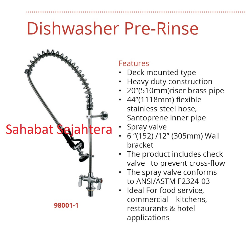 Jual GETRA Dishwasher Pre Rinse 98001-1 Keran Pencuci Piring | Shopee ...