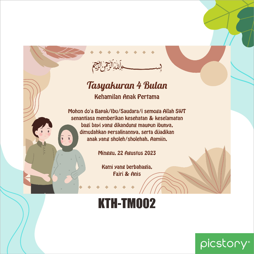 Jual Stiker/Kartu Tasyakuran Kehamilan 4 Bulanan/ 7 Bulanan/ Sticker ...
