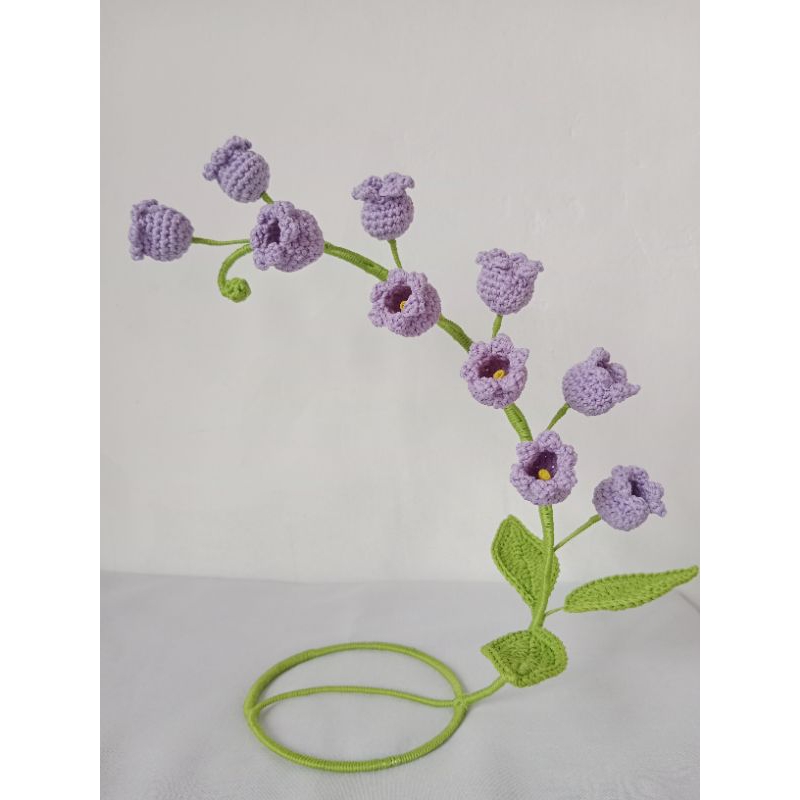 Jual LILY OF THE VALLEY [Tanpa Ayunan] Bunga Rajut Hiasan Meja atau ...
