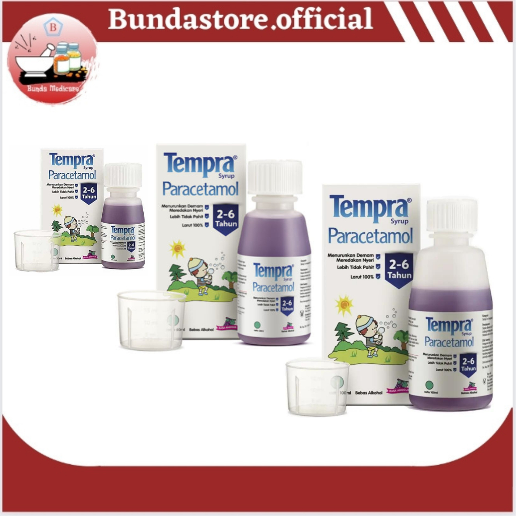 Jual Tempra Sirup Rasa Anggur 30 ml / 60 ml / 100 ml - Paracetamol ...