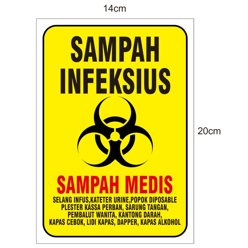Jual Stiker label tempat sampah / stiker medis non medis / stiker ...