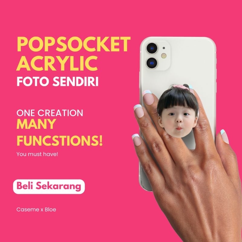 Jual Pop Socket Acrylic Custom Foto Sendiri Popsocket Popsoket Griptok Hp Akrilik | Shopee Indonesia