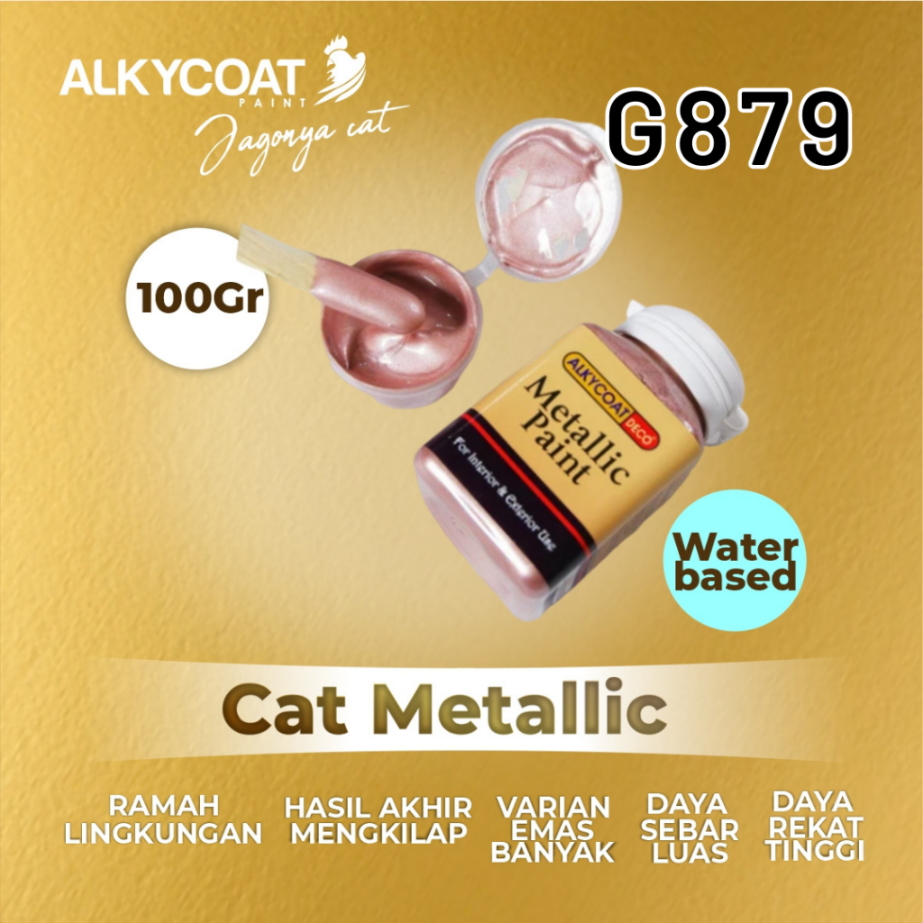 Jual CAT METALLIC PAINT WATERBASED / Cat Dekoratif/ Cat Gypsum / Cat Pagar / Cat Besi 100gr ...