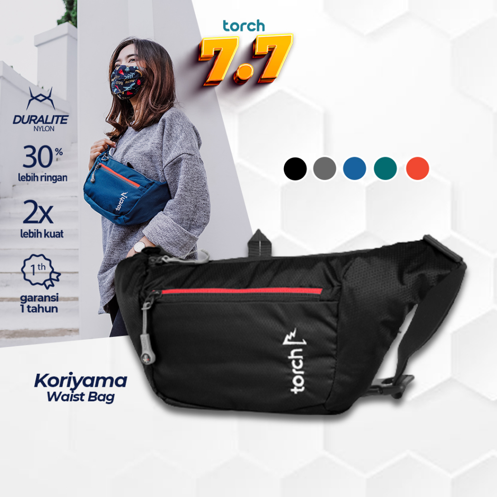 Jual TORCH Koriyama Tas Pinggang Selempang Konser Ringan Anti Air Pria ...