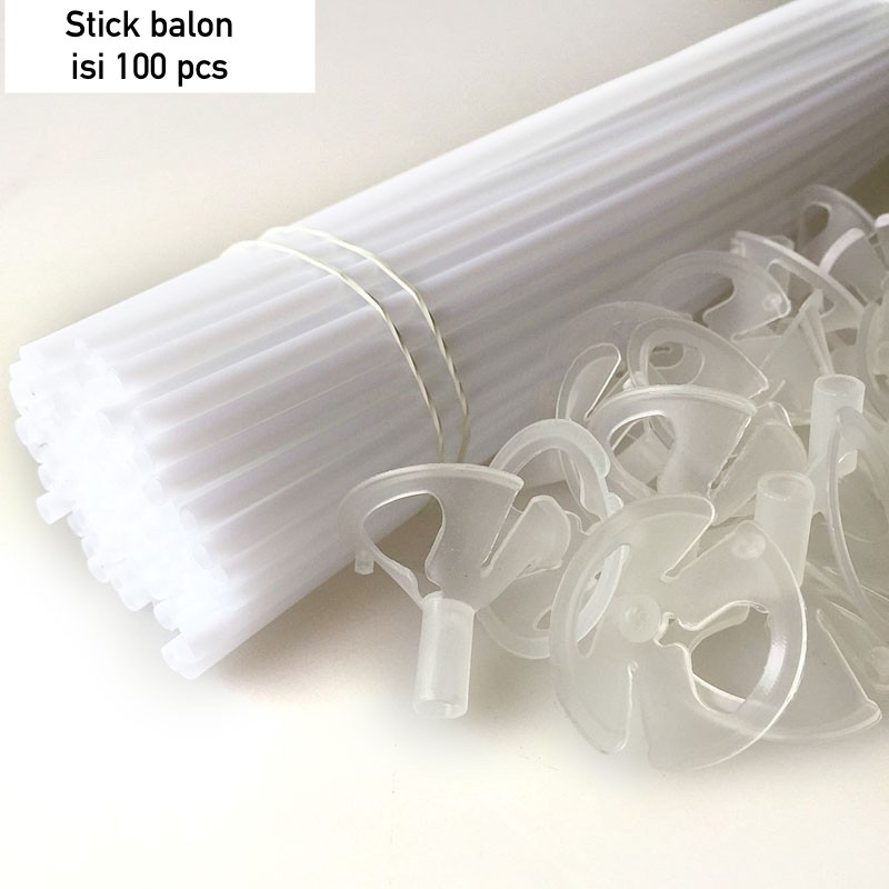 Jual stick stik batang balon isi 100 pcs per pak tangkai balon | Shopee ...