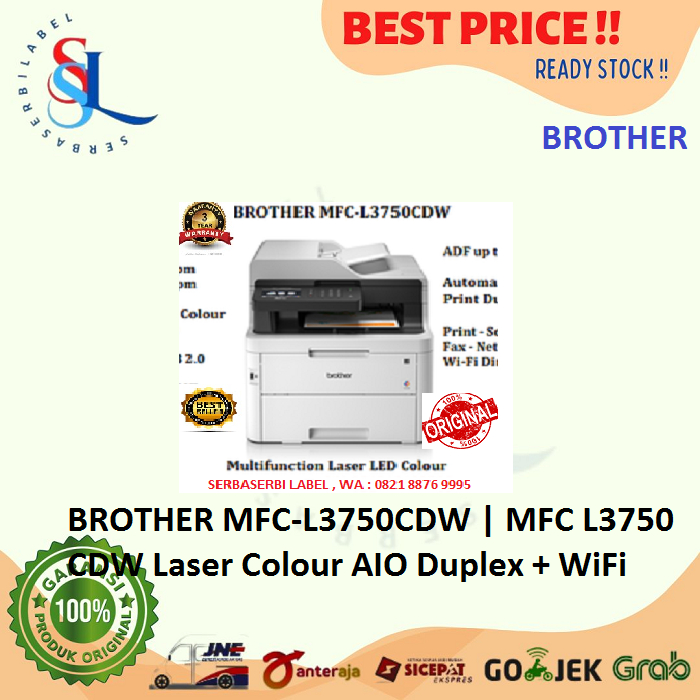 Jual BROTHER MFC-L3750CDW | MFC L3750 CDW Laser Colour AIO Duplex ...