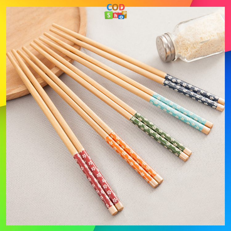 Jual COD - H5864 Sumpit Bambu Motif Bunga / Sumpit Bambu Panjang Motif ...
