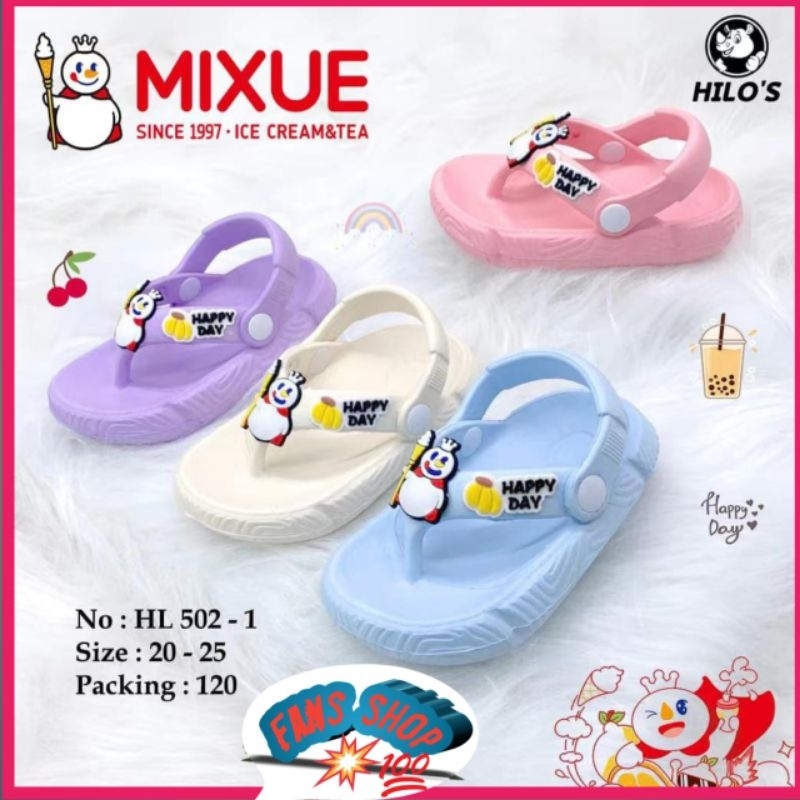 Jual Sandal Japit tali balita terbaru motif BANANA&MIXUE 20-25(hilo's ...