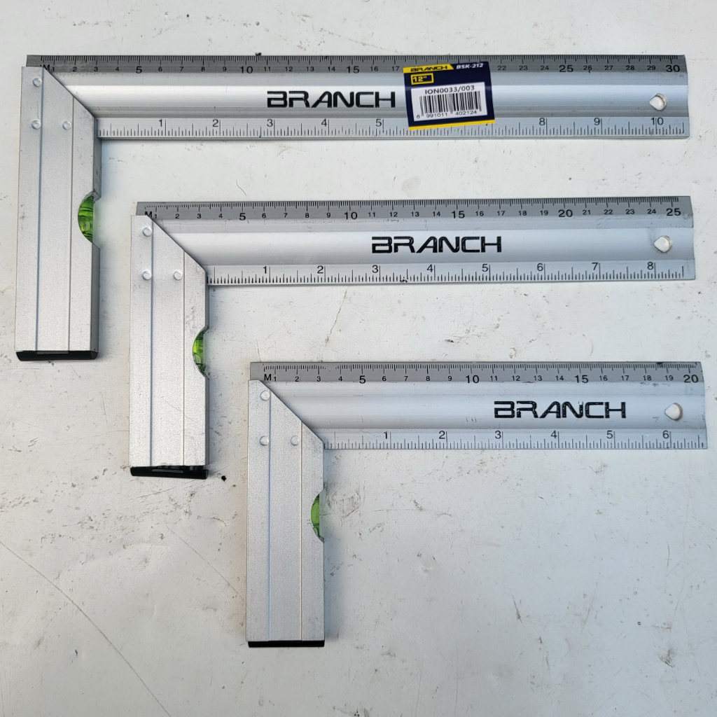 Jual PENGGARIS SIKU TUKANG WATERPAS BRANCH 8" 10" 12" ALUMUNIUM 20 25 ...