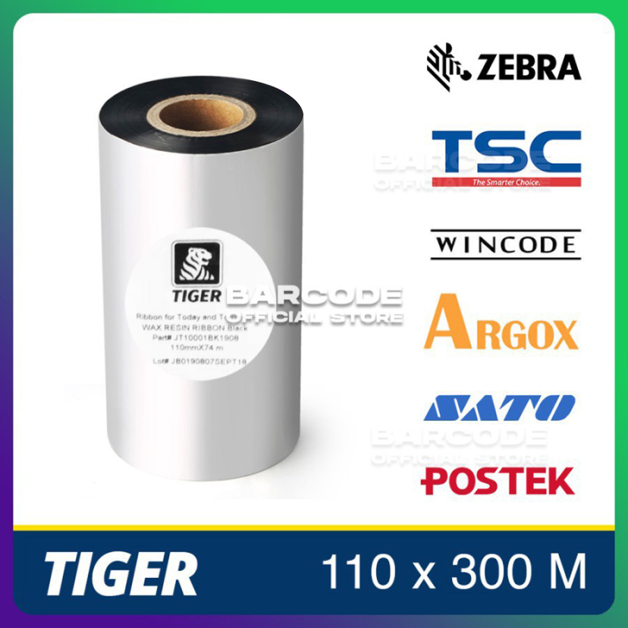 Jual RIBBON FULL RESIN TIGER 110 X 300 M PITA TINTA PRINTER BARCODE ...