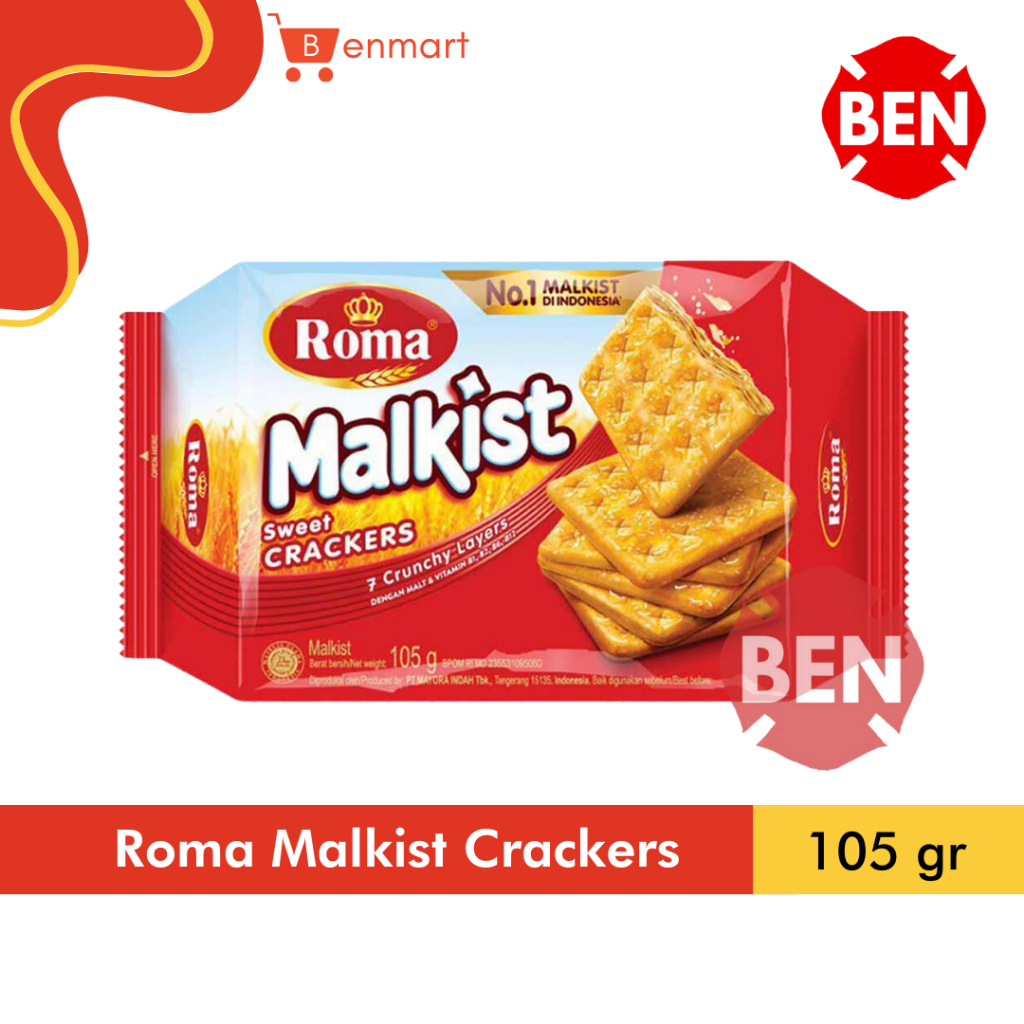 Jual ROMA MALKIST CRACKERS 105g 105gr 105 g gr Kotak Dus Merah Gula ...