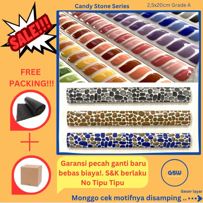 Jual List Keramik Kuku Macan Murah Motif Batu dan Ulir 20cm / Bon Bon Keramik / Bon Bon Tangga ...