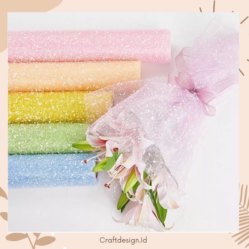 Jual Tile Salju Lembaran Wrapping Bunga Snow Mesh 50 x 50cm | Shopee ...