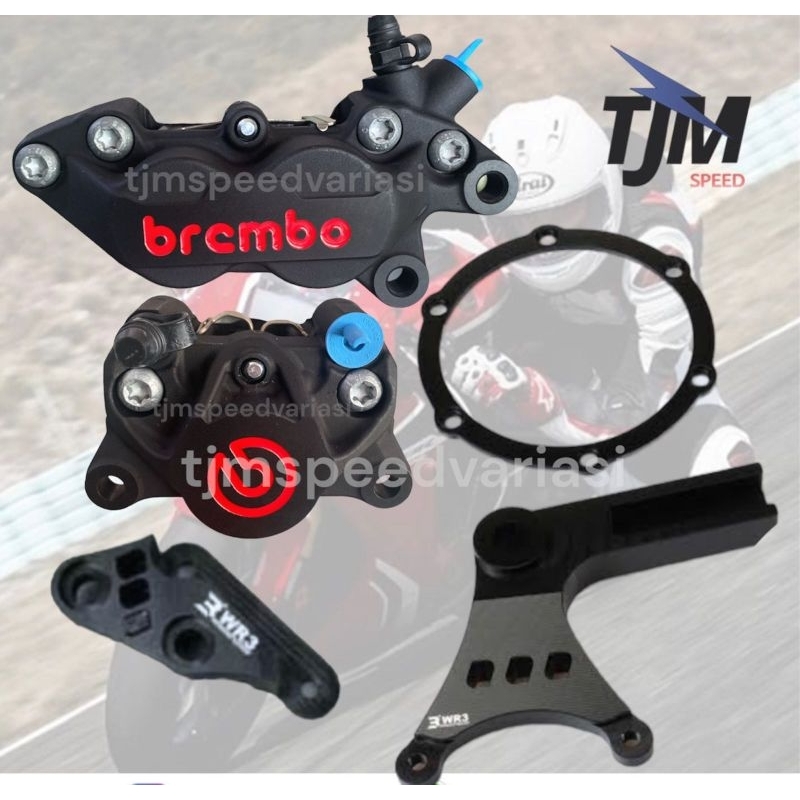 Jual Paket Kaliper Brembo P4 4P P2 2P 4 Piston 2 Piston + Breket kaliper WR3 Ninja RR | Shopee ...