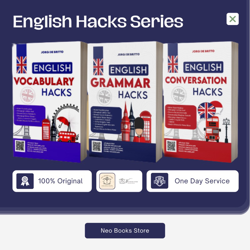 Jual Buku English Vocabulary Grammar Conversation Hacks by Jorgi De ...