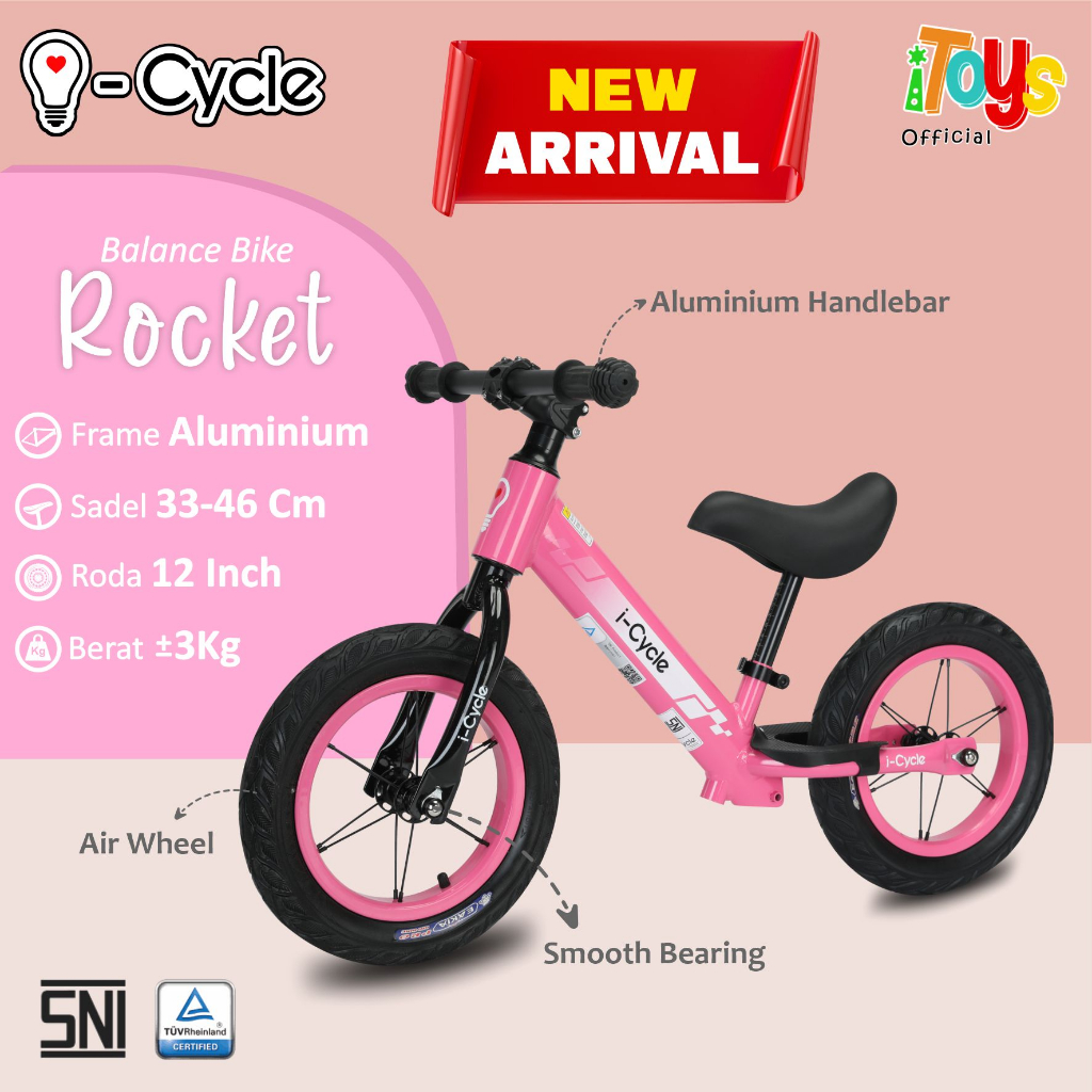 Jual Balance Bike ICYCLE Rocket (PH-2299) Push Bike | Sepeda Keseimbangan Anak 12 inch | Race ...