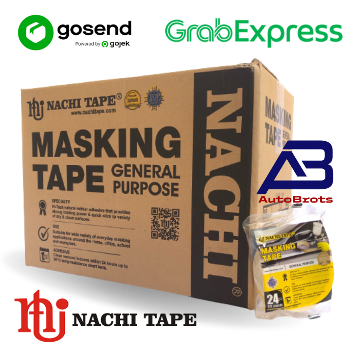 Jual 1 Dus/96Roll Nachi Masking Tape Isolasi Kertas 1 Inch (24mm) x ...