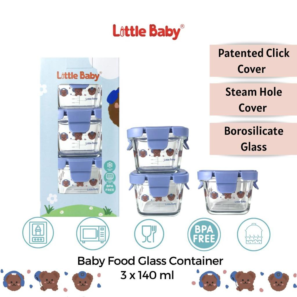 Jual Little Baby - Tempat Makan Kaca Set Kedap Udara | Wadah Mpasi Kaca ...