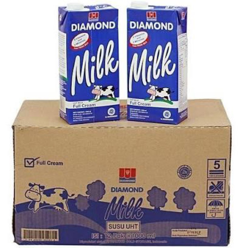 Jual Diamond Susu UHT Full Cream 1000ml / 1 Liter 1 Karton / Dus isi 12 | Shopee Indonesia