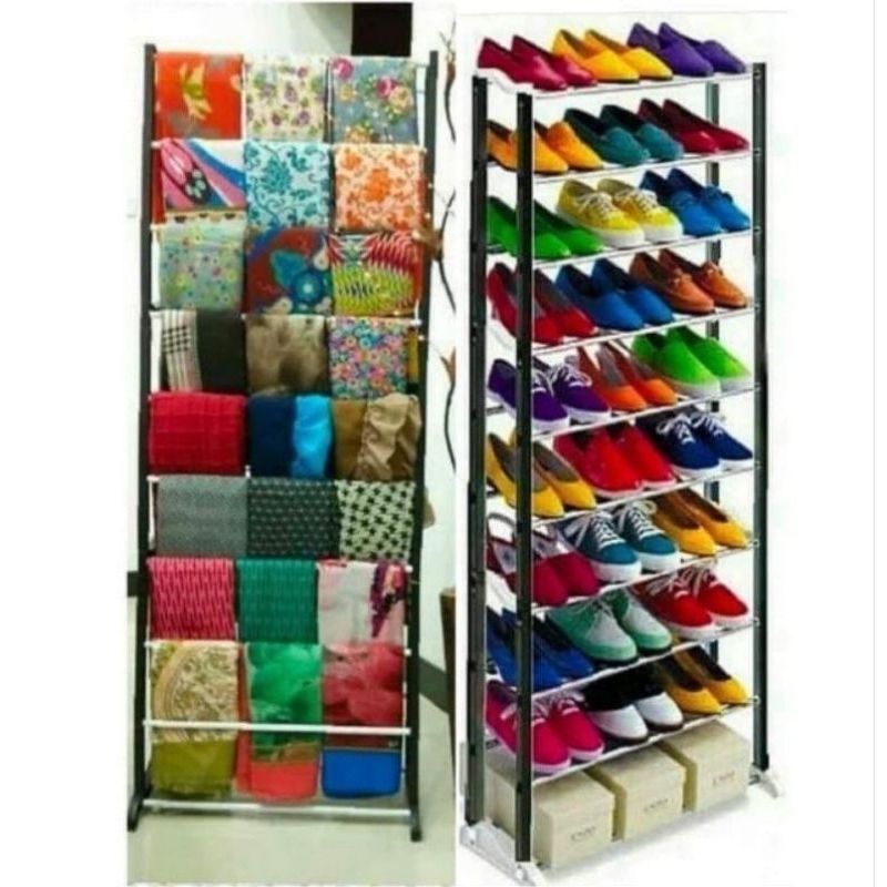 Jual Rak Amazing Rak Susun Jilbab dan Sepatu 10 Susun | Shopee Indonesia