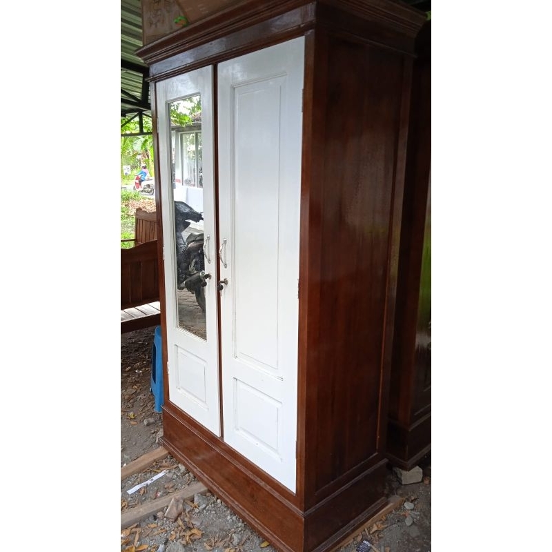 Jual WYN Furniture - Lemari Baju Kayu Minimalis 2 Pintu | Shopee Indonesia