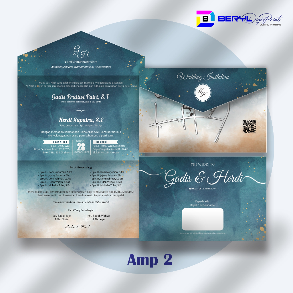 Jual Undangan Pernikahan Semi Amplop simpel elegan | Shopee Indonesia