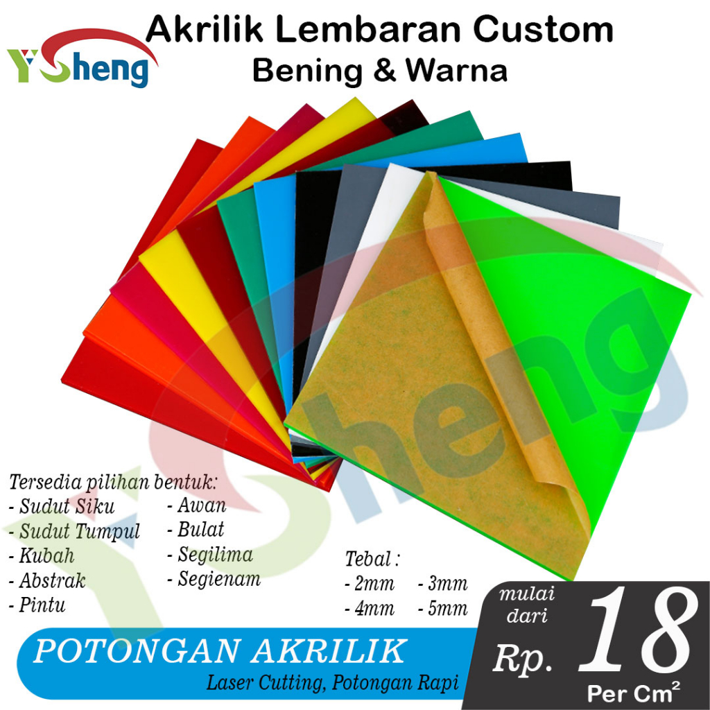 Jual Akrilik Lembaran ukuran CUSTOM 2mm, 3mm, 4mm, 5mm / Akrilik Bening ...