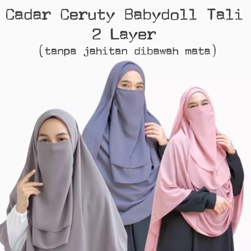 Jual Cadar Ceruty Babydoll Tali 2 layer tanpa jahitan dibawah mata | Shopee Indonesia