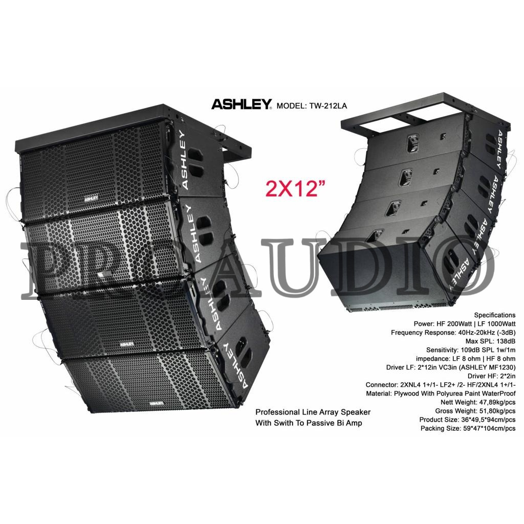 Jual Speaker Line Array ASHLEY TW 212 LA TW212LA ORIGINAL 2 X 12 INCH ...