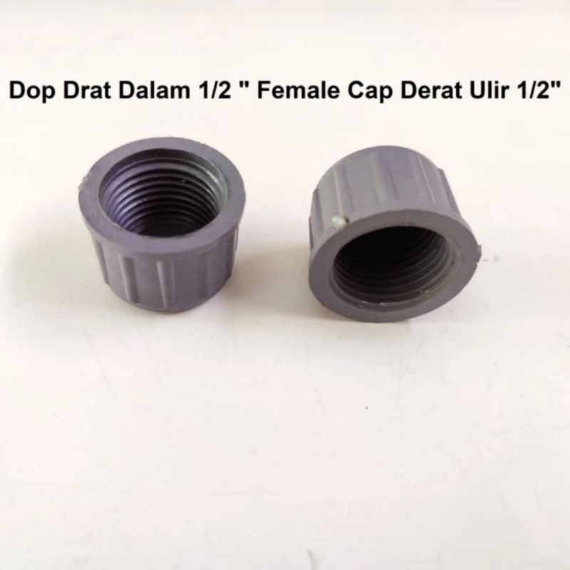 Jual Dop Drat Dalam 1/2 inch 1/2" PVC tutup pipa female tutup cabang ...