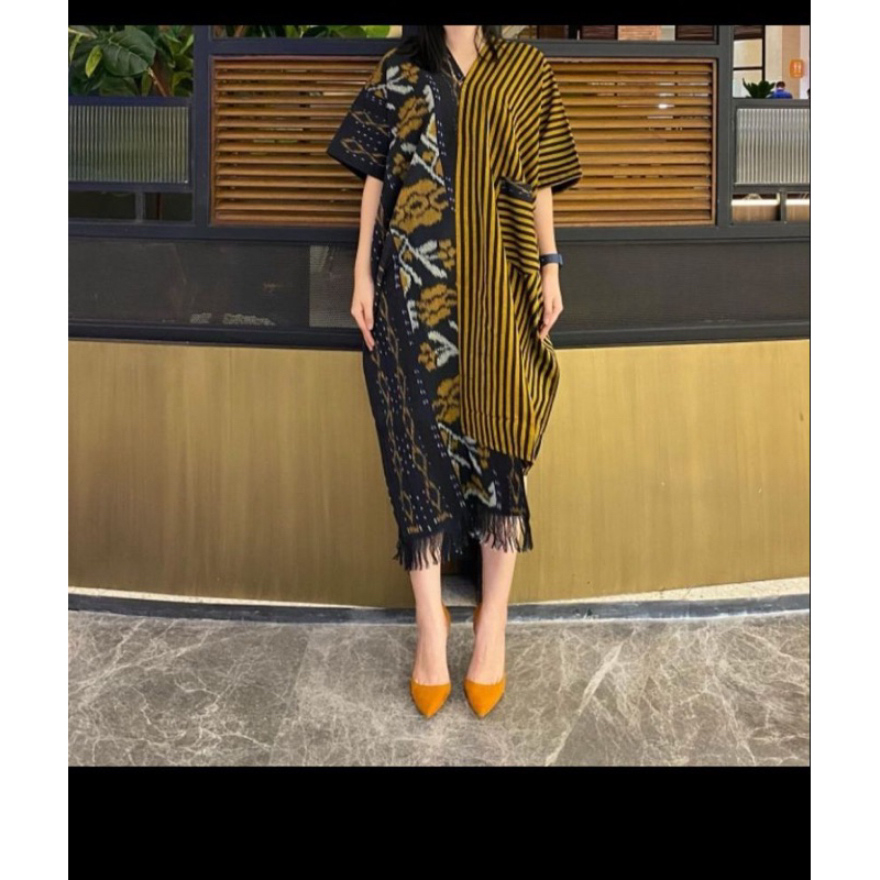 Jual kaftan tenun mix lurik original | Shopee Indonesia