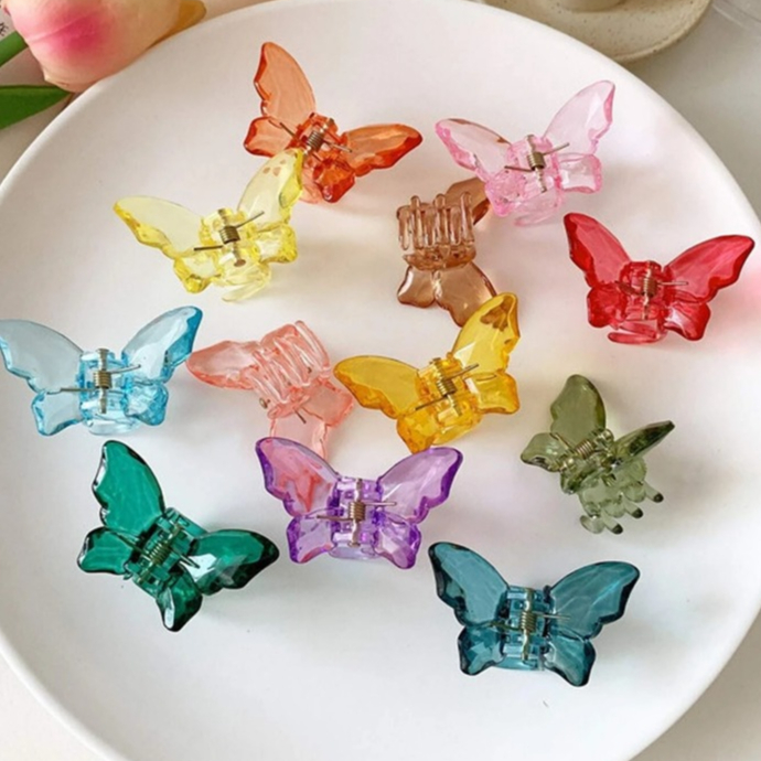 Jual PREMIUM Jepit Rambut Model Butterfly Claw Mini - Jepit Poni bentuk ...