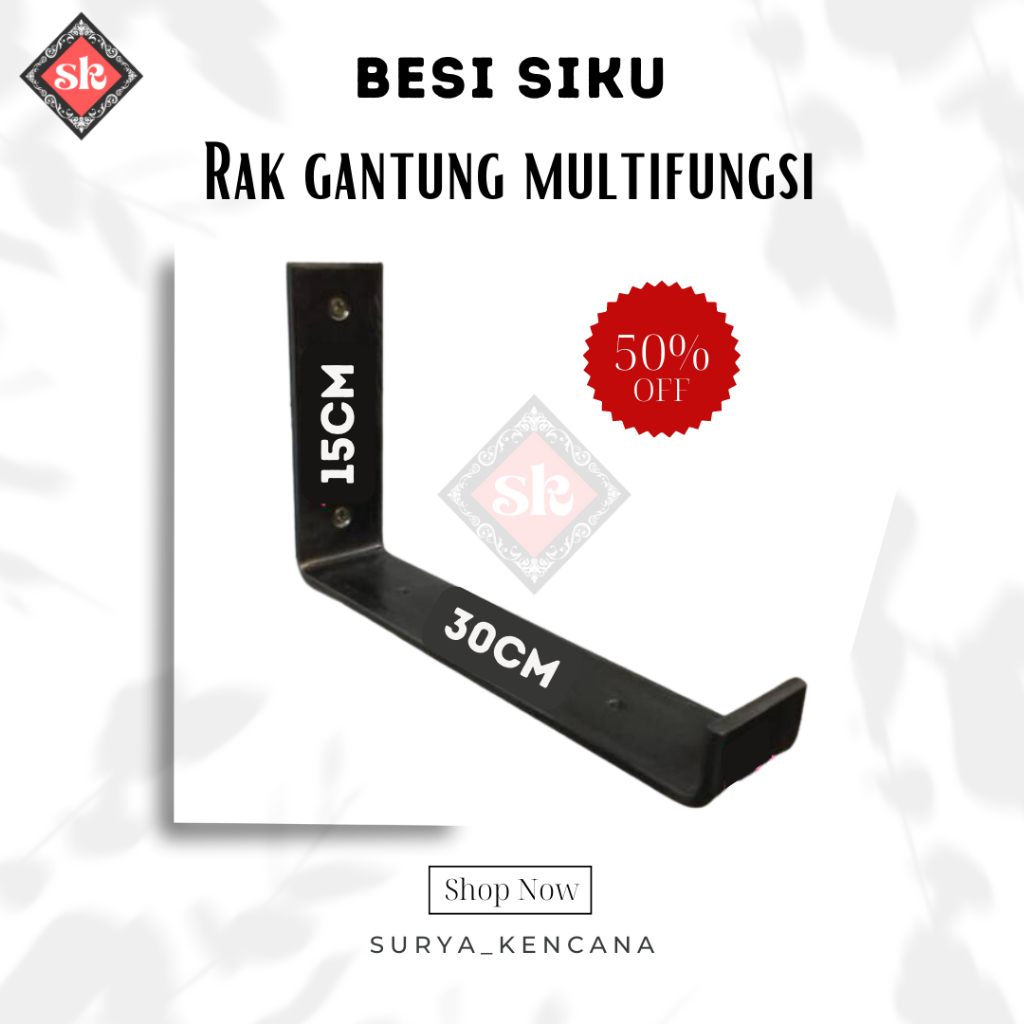 Jual Braket Besi Kuat Siku Dinding Untuk Papan Rak Kayu Rak diding ...