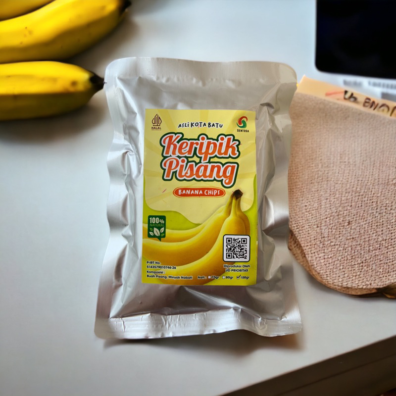 Jual Keripik Buah Pisang Sentosa 100gr Kripik Pisang Banana Fruit