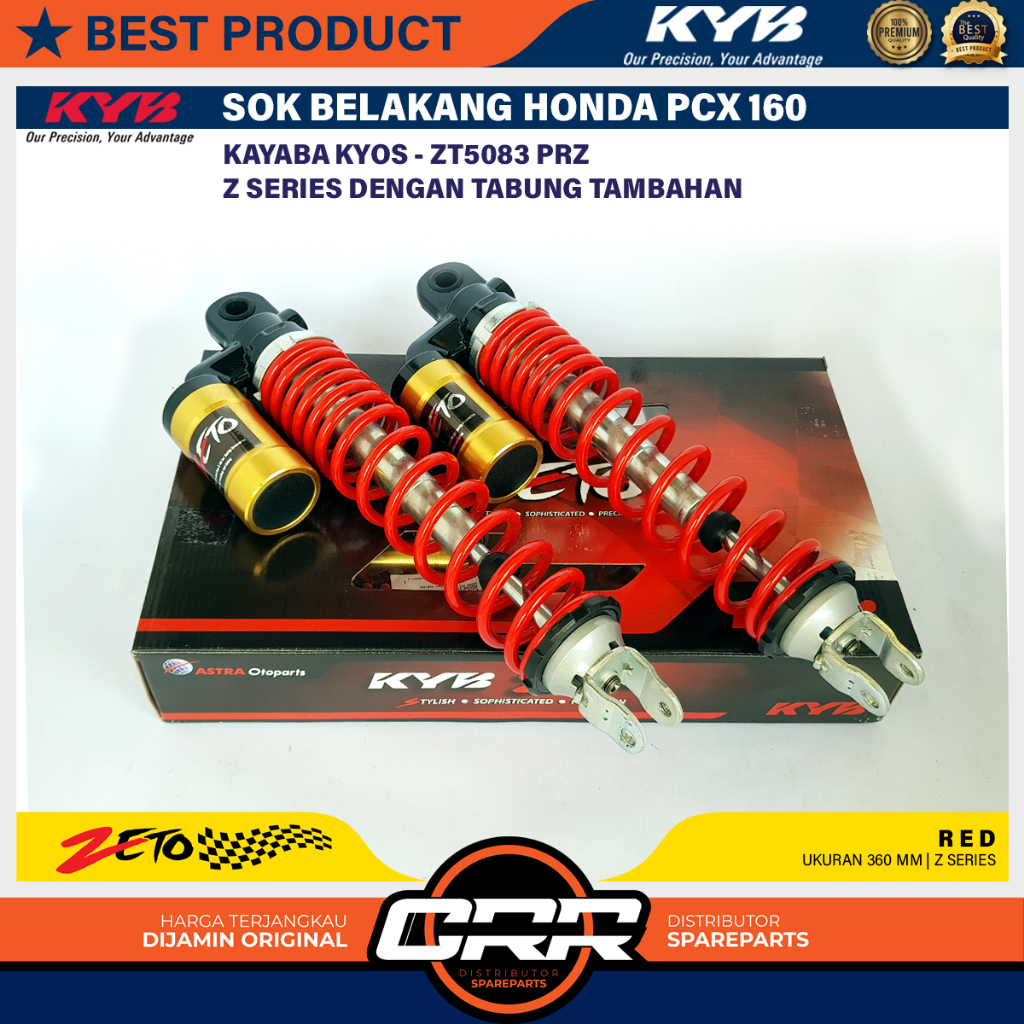 Jual Shockbreaker Sok Belakang Kayaba Zeto Honda PCX 160 PCX 150 Ukuran 365 / 350 MM Warna Merah ...