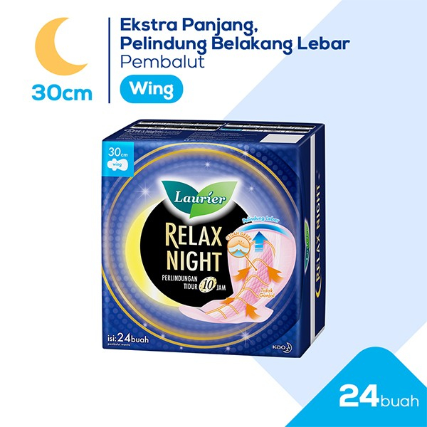 Jual Laurier Relax Night 30 cm Isi 24 | Shopee Indonesia