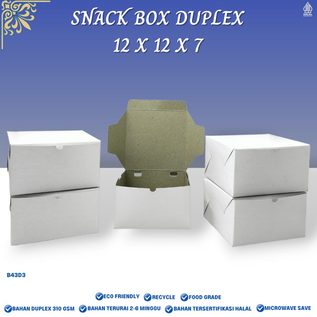 Jual Snack Box 12x12 Box Snack (B43D3-Non Laminasi) | Shopee Indonesia