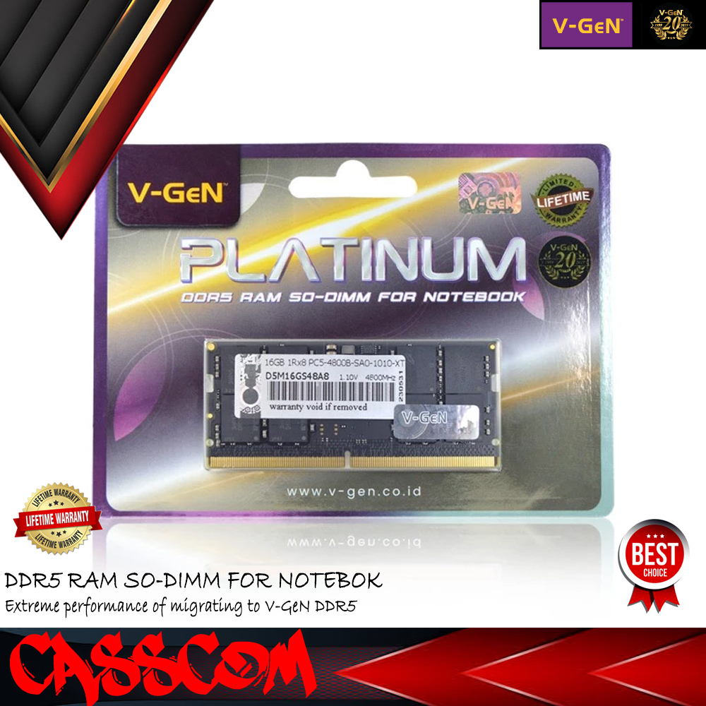 Jual RAM VGEN DDR5 16GB PC38400 4800Mhz V-GeN Memory Laptop Sodimm ...