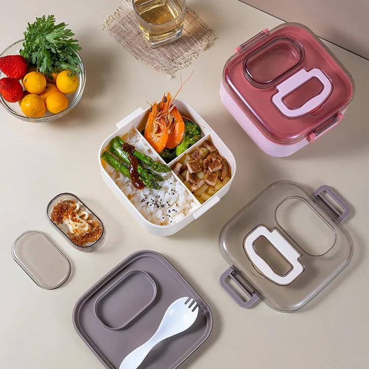 Jual LUNCH BOX BENTO LUCU 4 SEKAT FREE GARPU DM 6012 1000ML | Shopee ...