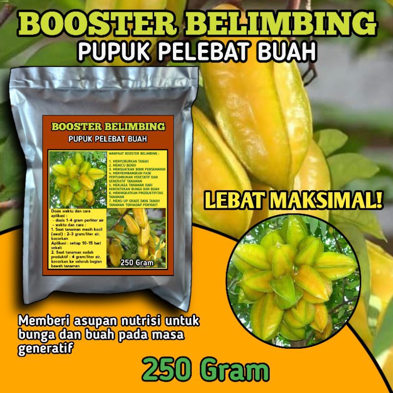 Jual Pupuk booster pelebat buah belimbing pupuk nutrisi untuk bunga dan buah anti rontok kemasan ...