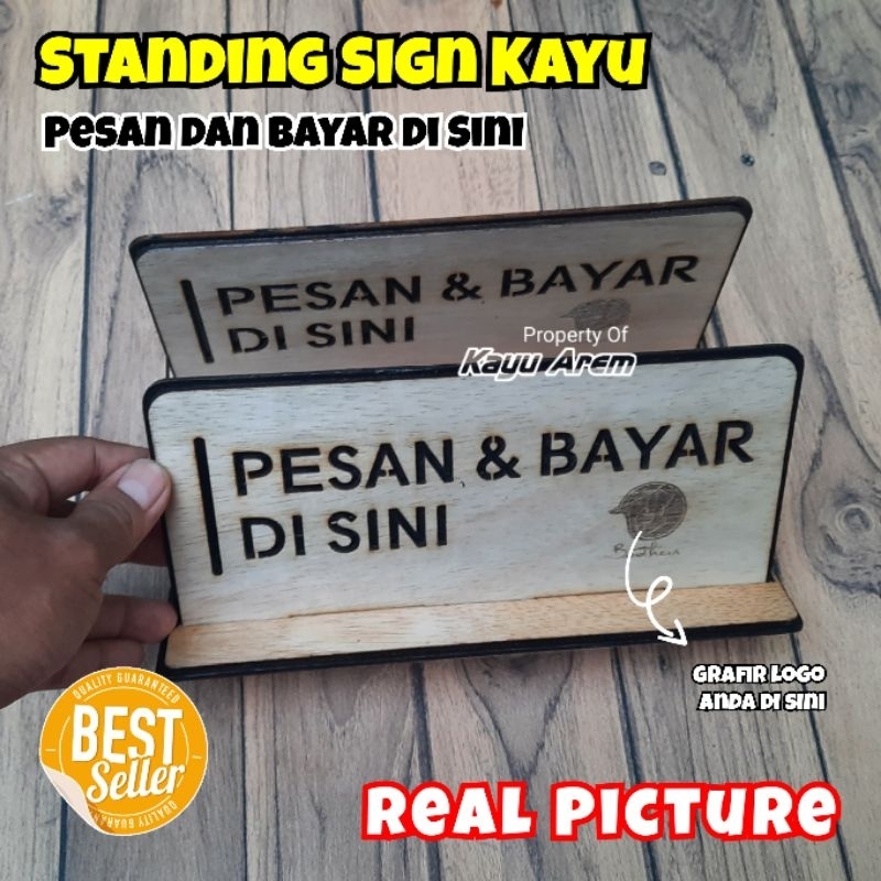 Jual [ Free Grafir ] Standing Sign Pesan Bayar Di sini / Papan Tulisan ...